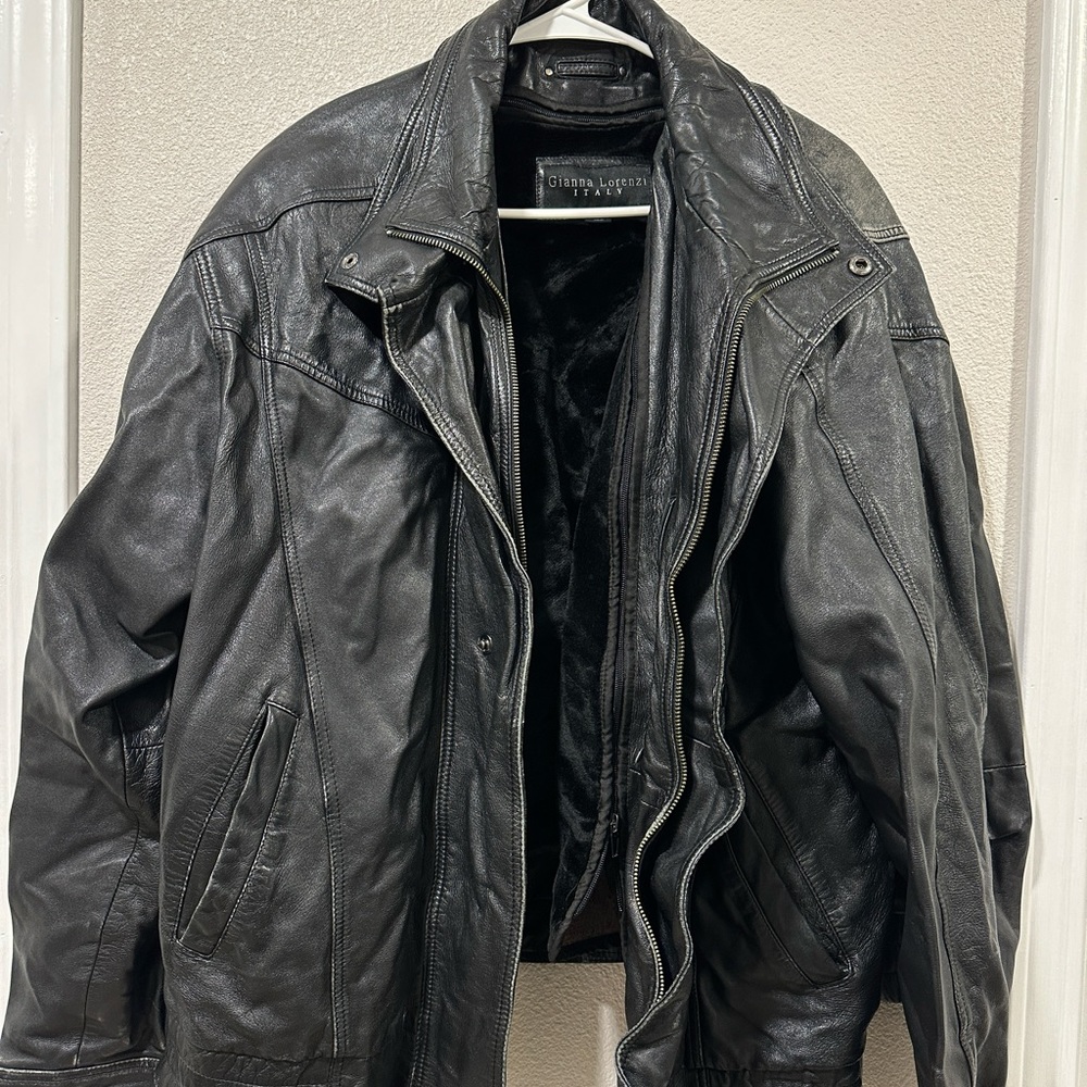Giana Italy Men Leather Motorcycle Jacket Xxxl - Gem